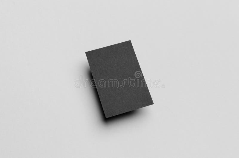 Black Business Card Mock-Up (85x55mm) - Two Floating Overlapping Cards ...