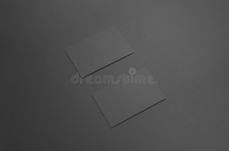 Black Business Card Mock-Up (85x55mm) - Two Floating Overlapping Cards ...