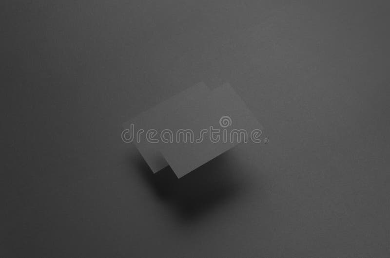 Black Business Card Mock-Up (85x55mm) - Two Floating Overlapping Cards ...