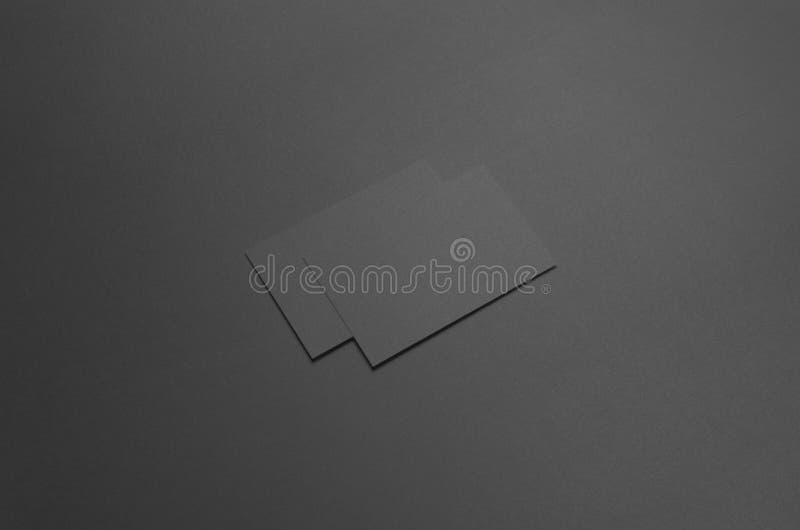 Black Business Card Mock-Up (85x55mm) - Two Overlapping Cards Stock ...
