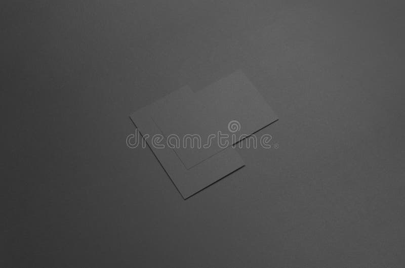 Black Business Card Mock-Up 85x55mm - Two Overlapping Cards Stock ...