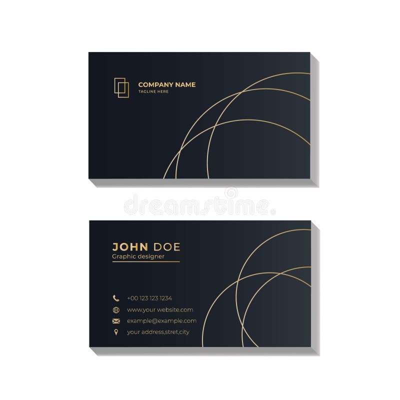 Black Business Card, Visiting Card Stock Vector - Illustration of brand ...