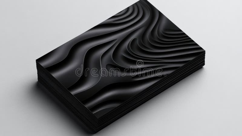 A Black Business Card with a Wave Pattern on it, AI Stock Photo - Image ...