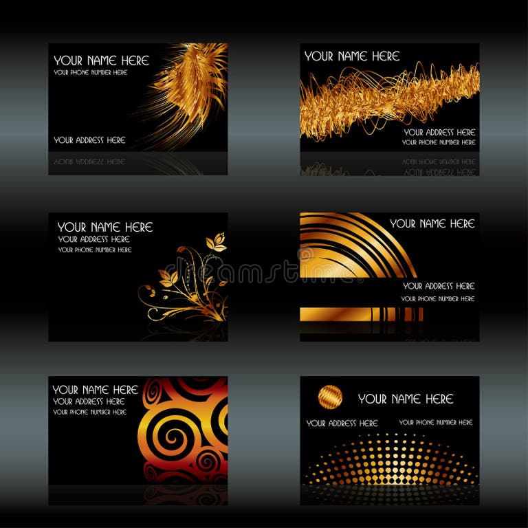 Black Gold Call Card Template Stock Illustrations – 237 Black Gold Call ...
