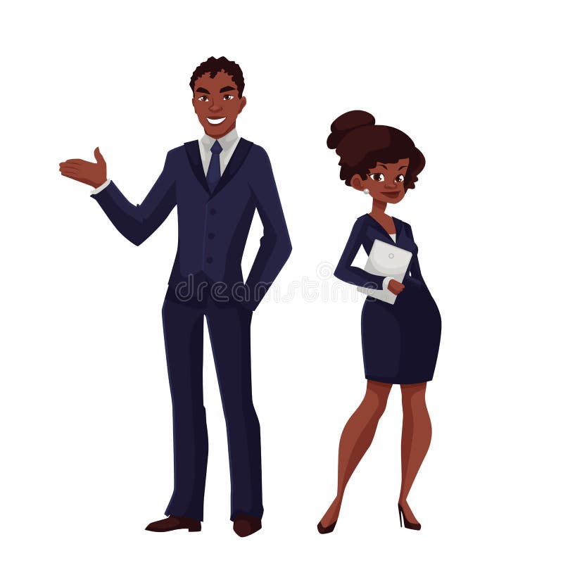 Black Business Man and a Woman Stock Vector - Illustration of employee ... Black Business Man and a Woman Stock Vector - Illustration of employee ...