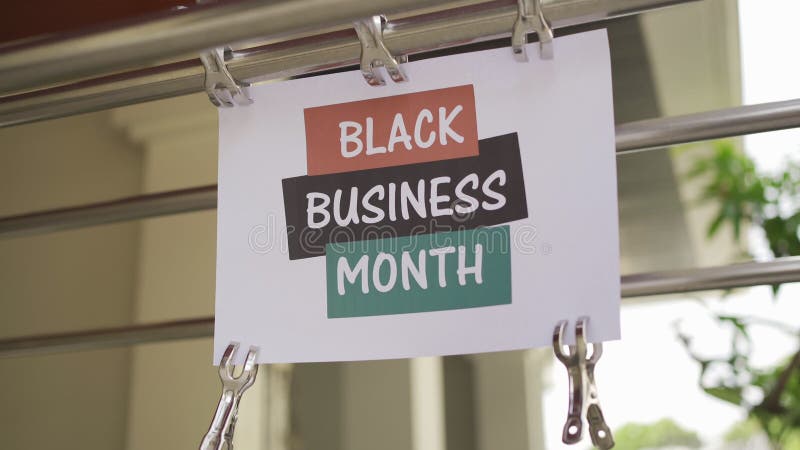 Black Owned Business Sign Were Attached in Front of the Shop Stock ...