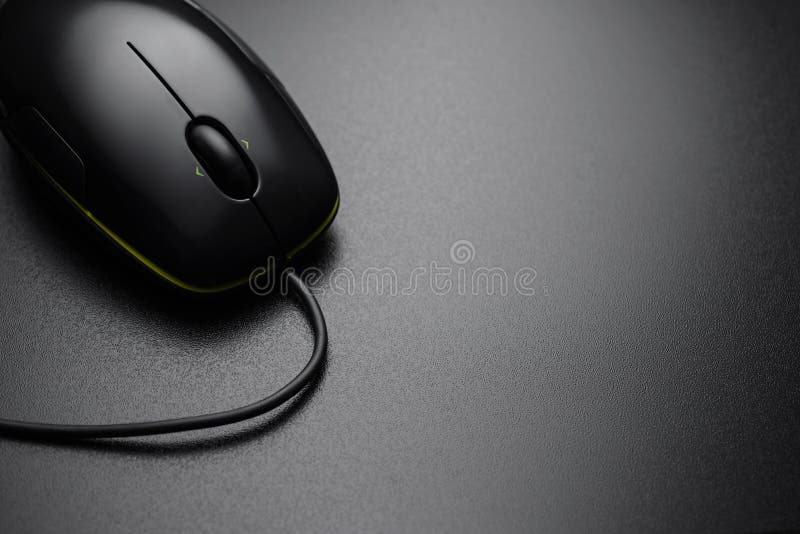 Black Business Office Desk Table with Computer Mouse Stock Image ...