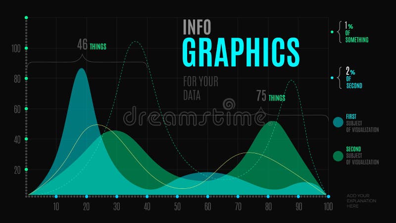 Black Business Presentation Vector Slide Template with Scientific Graph ...