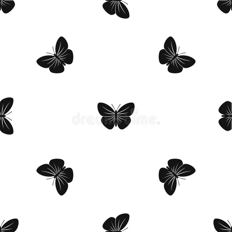 Black Butterfly Pattern Seamless Black Stock Vector - Illustration of ...