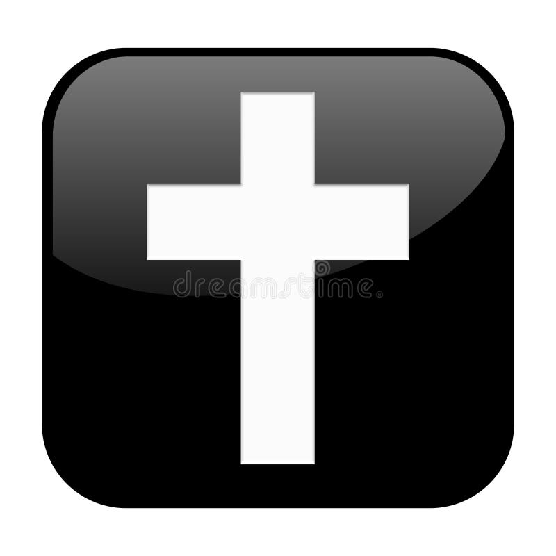 Black Button: Cross stock illustration. Illustration of cross - 107983645