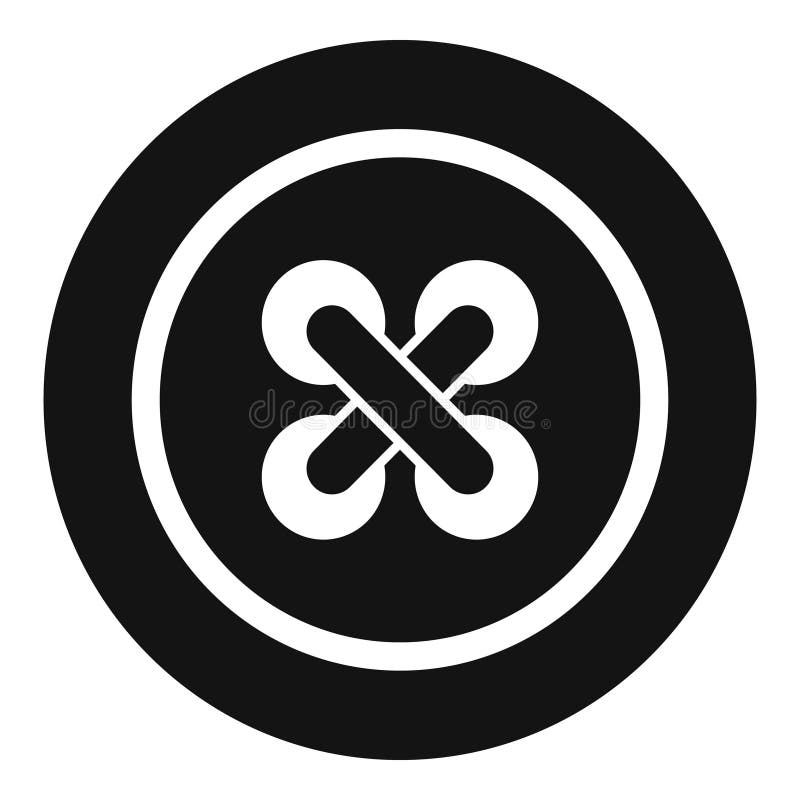 Black Button Icon Representing Sewing and Clothing Stock Vector ...