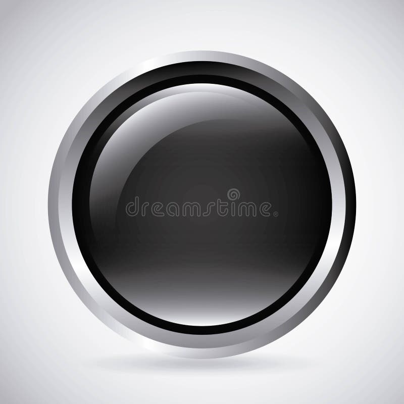 Black Button. Label Design. Vector Graphic Stock Vector - Illustration ...