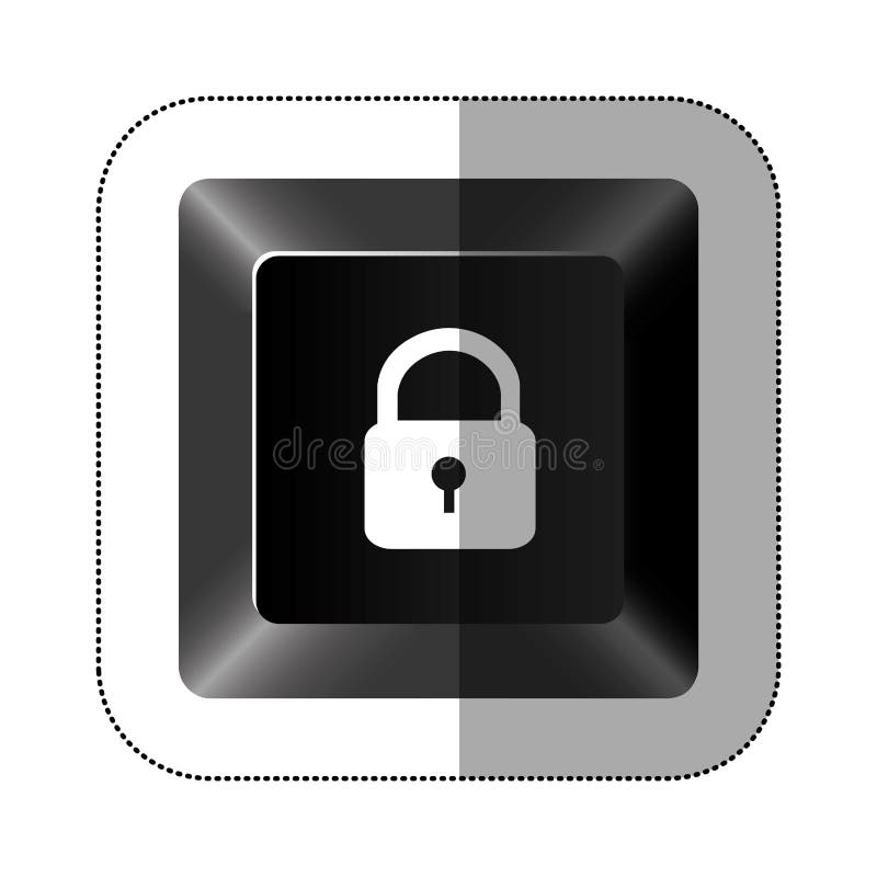 Black button lock icon stock illustration. Illustration of protection ...