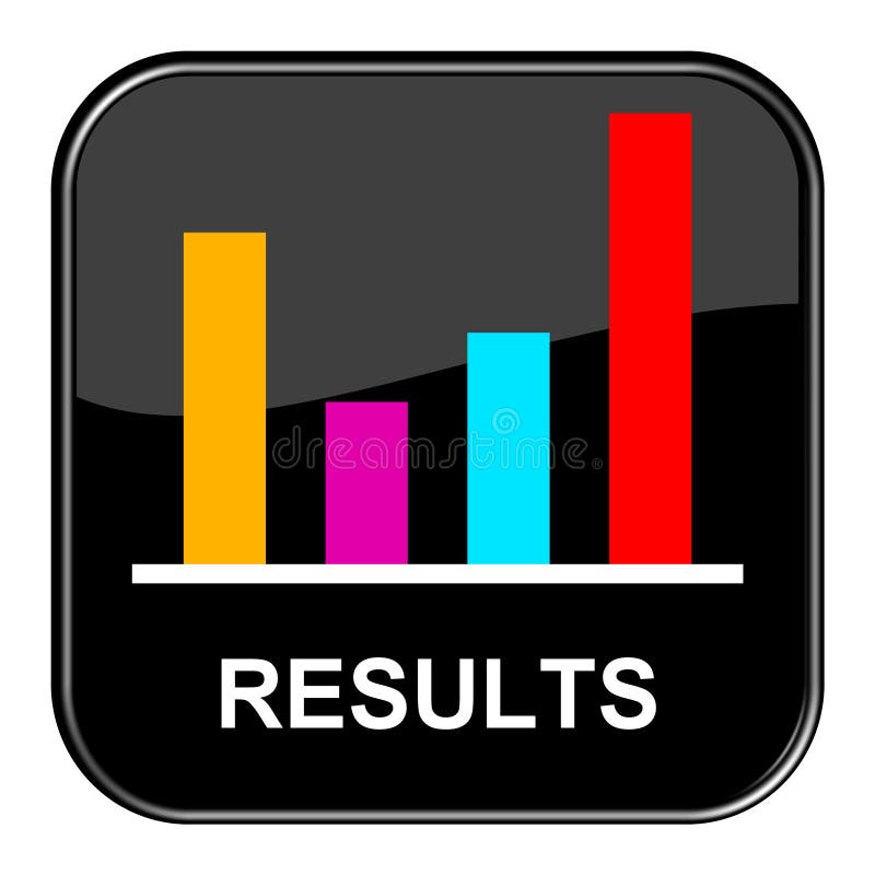 Black Button: Results stock illustration. Illustration of report ...