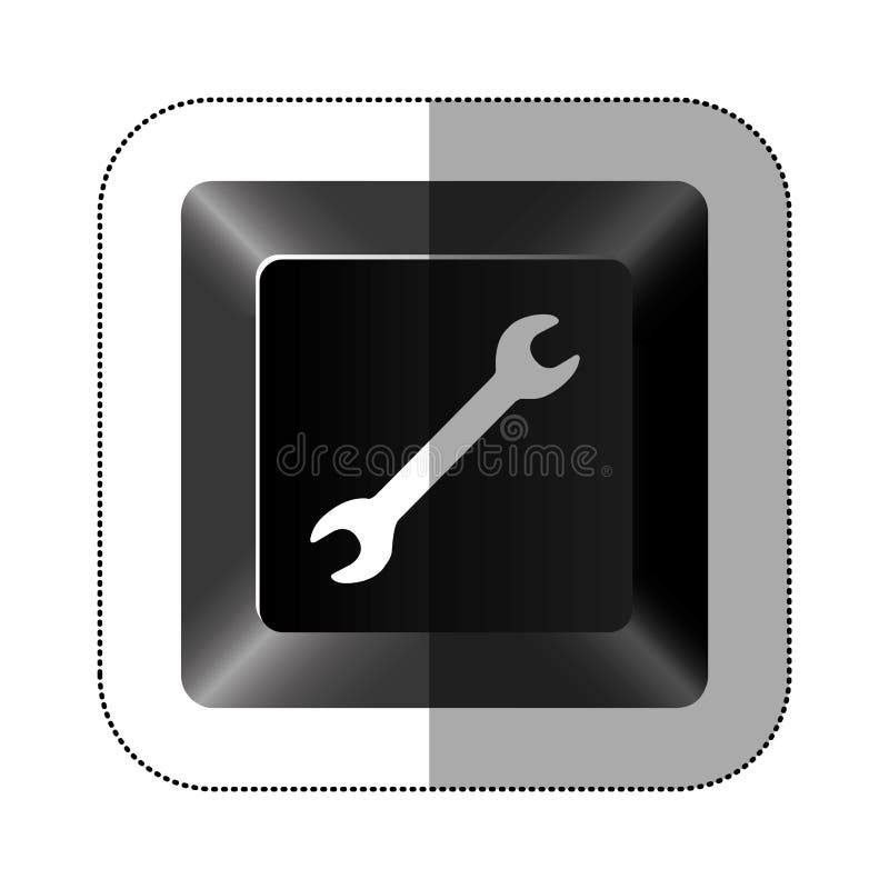 Black button spanner icon stock illustration. Illustration of black ...