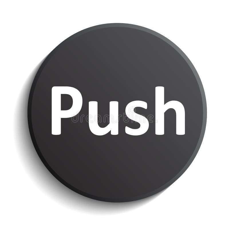 Black Button With Text Push Vector Stock Vector Illustration Of