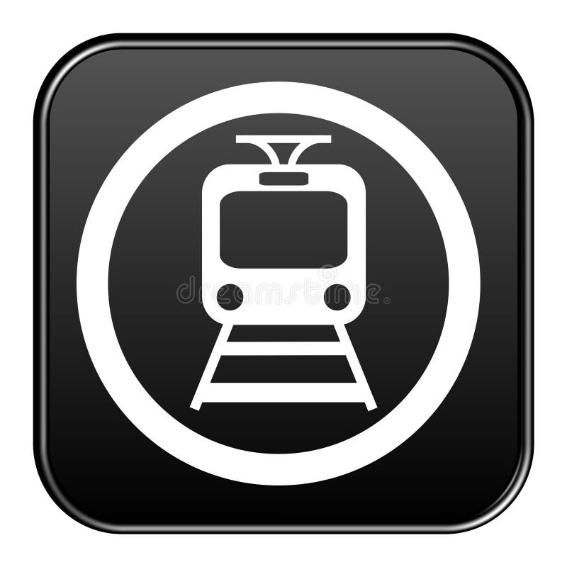 Black Button: Train symbol stock illustration. Illustration of online ...