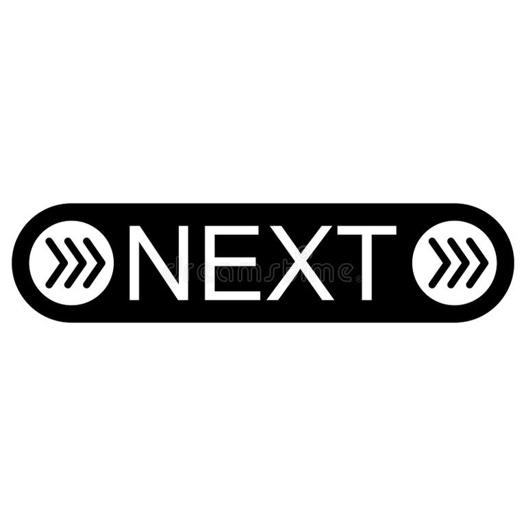 Black Button with White NEXT and Arrows Stock Vector - Illustration of typography, forward ...