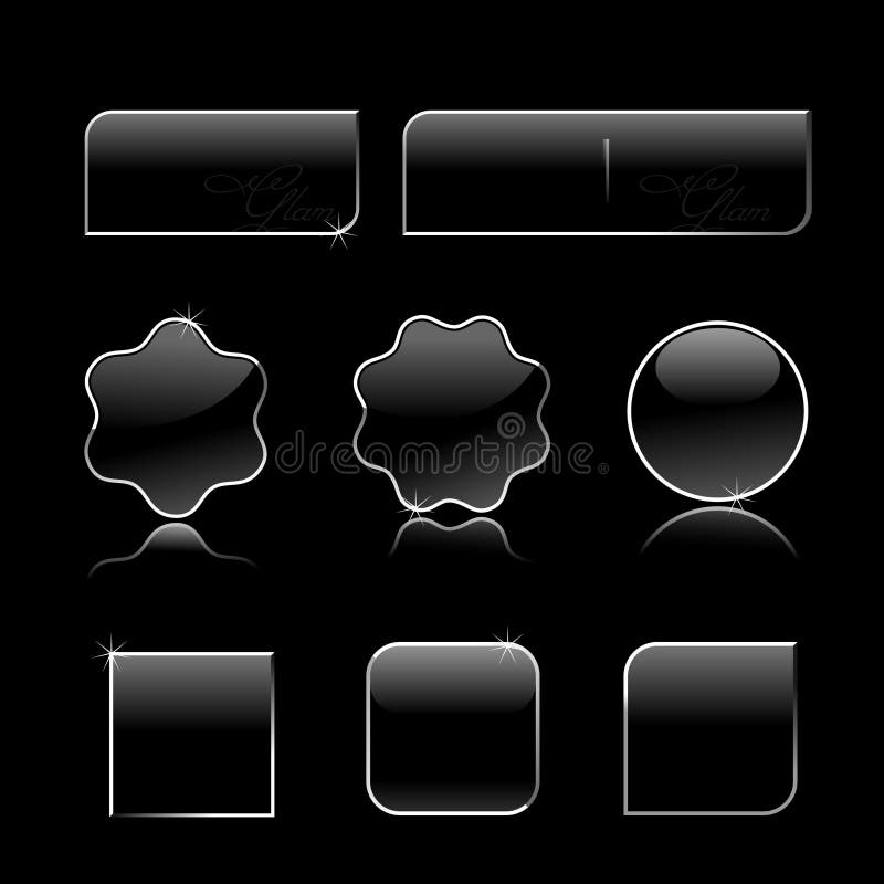 Black buttons stock vector. Illustration of download, glamour - 5203362