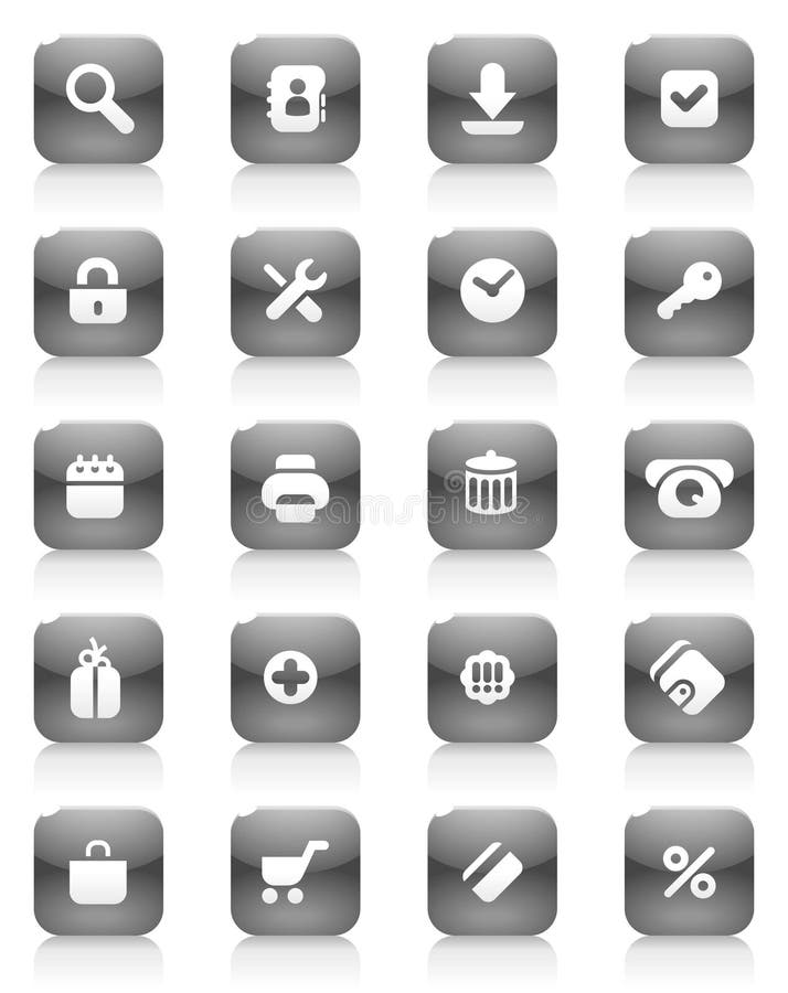 Web icons black stock vector. Illustration of arrow, computer - 19353857