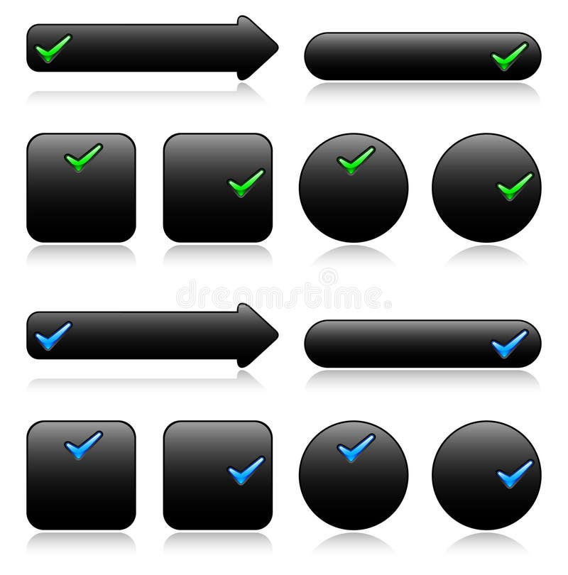Black buttons for web stock vector. Illustration of button - 16368123