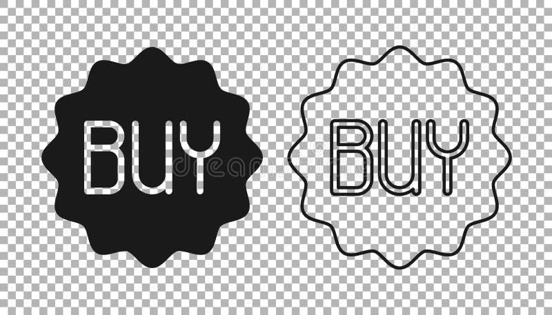 Black Buy Button Icon Isolated on Transparent Background. Vector Stock ...