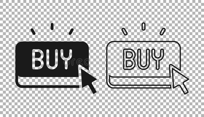 Black Buy Button Icon Isolated on Transparent Background. Vector Stock ...