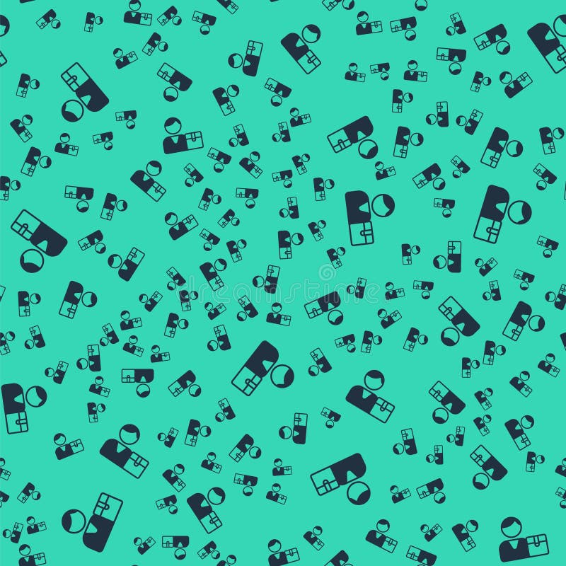 Black Buyer Icon Isolated Seamless Pattern on Green Background. Vector ...