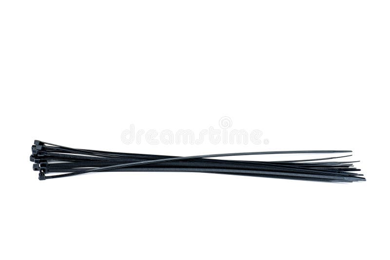 Black Cable Ties Isolated on White Stock Photo - Image of twist, strap ...