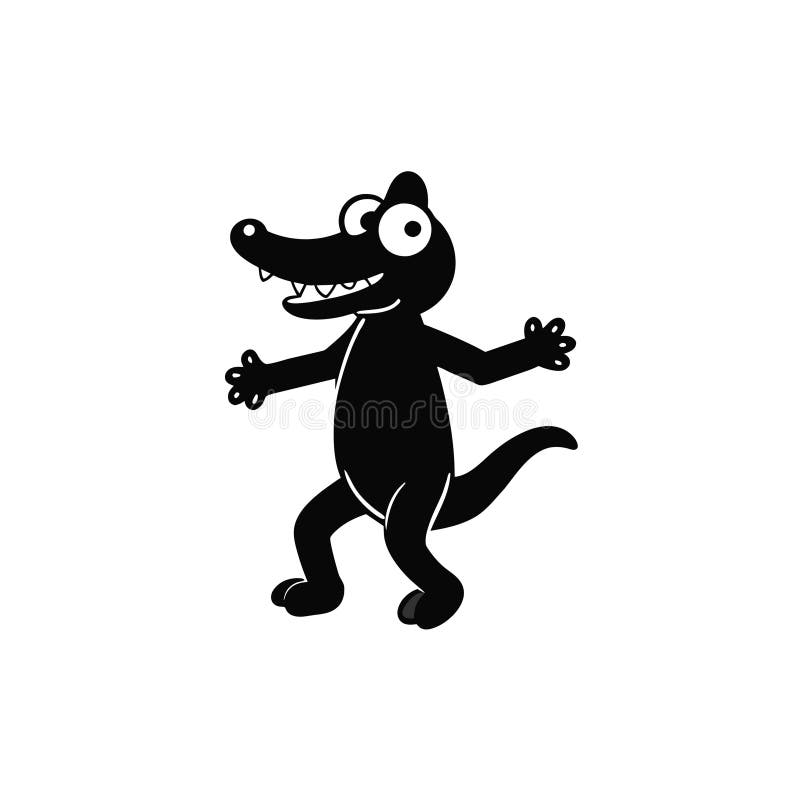 Black Caiman Dancing Icon Vector Illustration Stock Vector ...