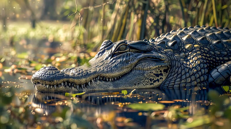 Black Caiman Resting in a River in the Amazon Rainforest Stock Image ...