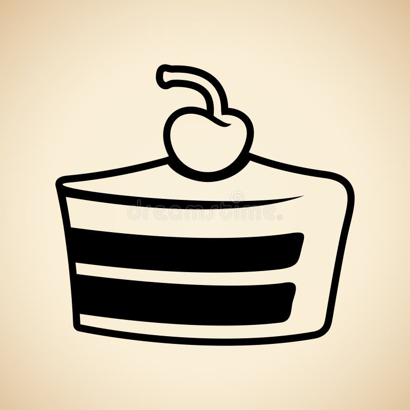 Black Cake Icon Isolated on a White Background Vector Illustration ...