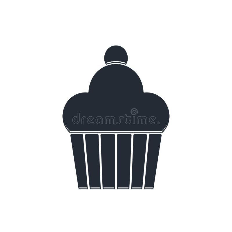 Black Cake Icon Isolated on White Background. Happy Birthday Stock ...