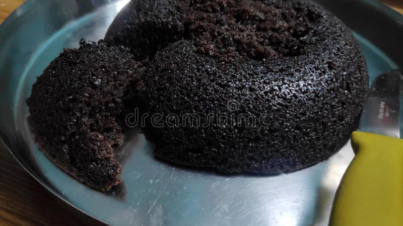 Black Cake Plain stock photo. Image of baked, slice - 191176754