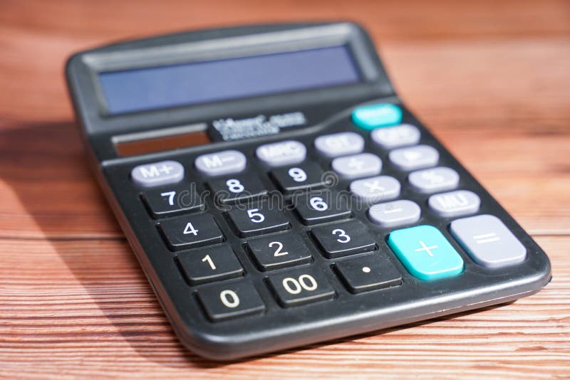 Black Calculator for Calculate at Work Stock Photo - Image of plus ...
