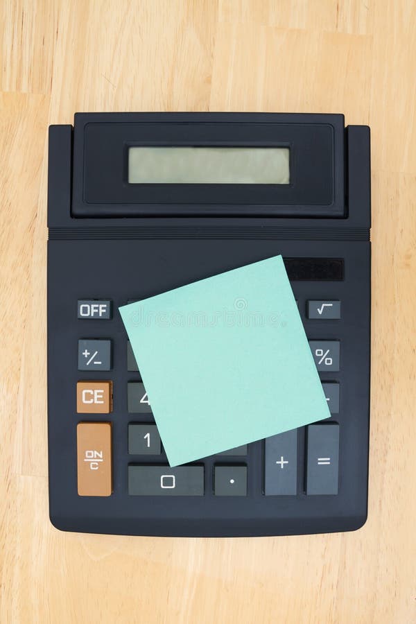 Black Calculator with a Display on a Desk Stock Image - Image of ...
