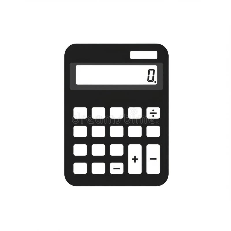 Black Calculator Icon on White Background Stock Illustration ...