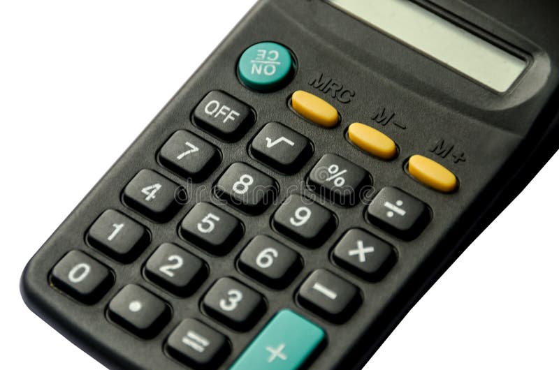 Black Calculator Isolated on White Background Stock Image - Image of ...