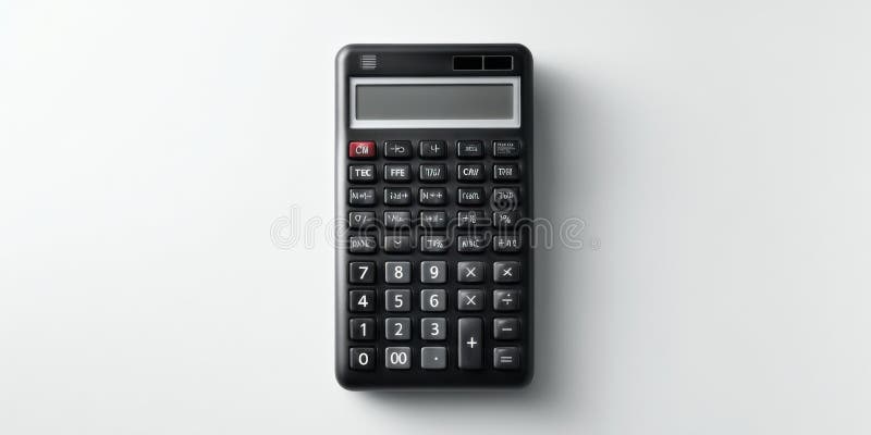 Black Calculator on a White Background Ready for Calculations and ...