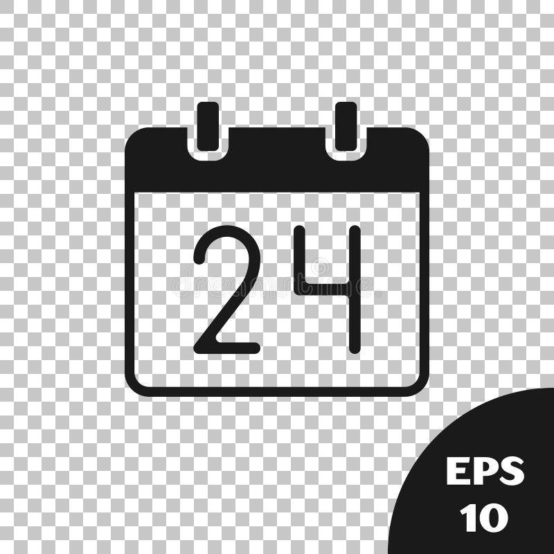 Black Calendar Icon Isolated on Transparent Background. Event Reminder ...