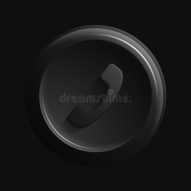 Black Call Icon. 3D Isolated Phone Button Stock Vector - Illustration ...