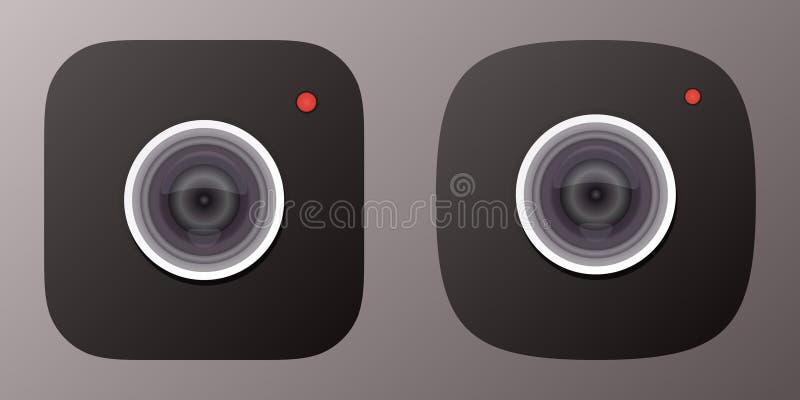 Black camera app icons stock illustration. Illustration of digital ...