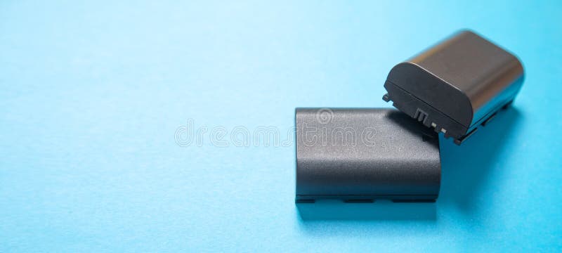 Black Camera Batteries. Technology Concept Stock Photo - Image of ...
