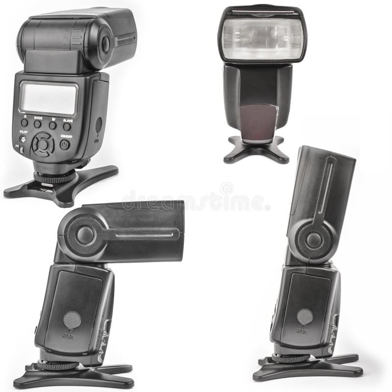 Black camera flash isolate stock photo. Image of digital - 115681676