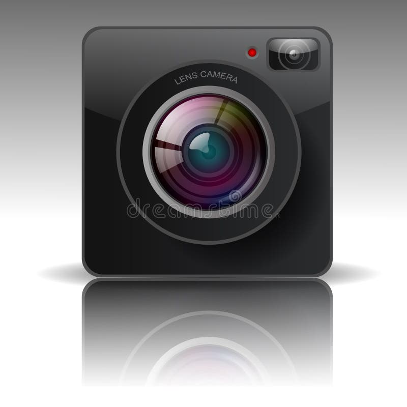 Black Camera Icon stock illustration. Illustration of project - 37563584