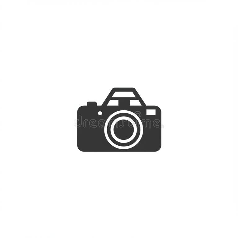 Black Camera Icon with a Classic Design Featuring a Rectangular Body ...