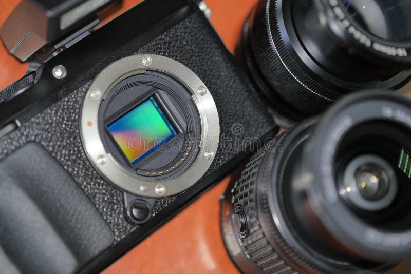 A Black Camera without a Lens Can Be Seen Inside Stock Photo - Image of ...