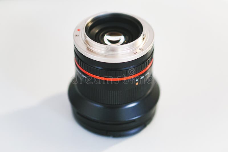 A Black Camera Lens Upside Down Stock Image - Image of zoom, digital ...