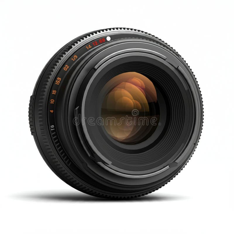 A Black Camera Lens with a Wide Aperture is Depicted. the Lens Has a ...