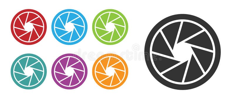 Black Camera Shutter Icon Isolated On White Background. Set Icons ... Black Camera Shutter Icon Isolated On White Background. Set Icons ...